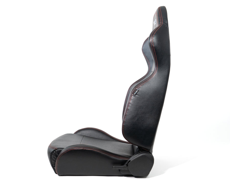 Reclinable racing Seat Red Stitching – Jen Speed Solutions